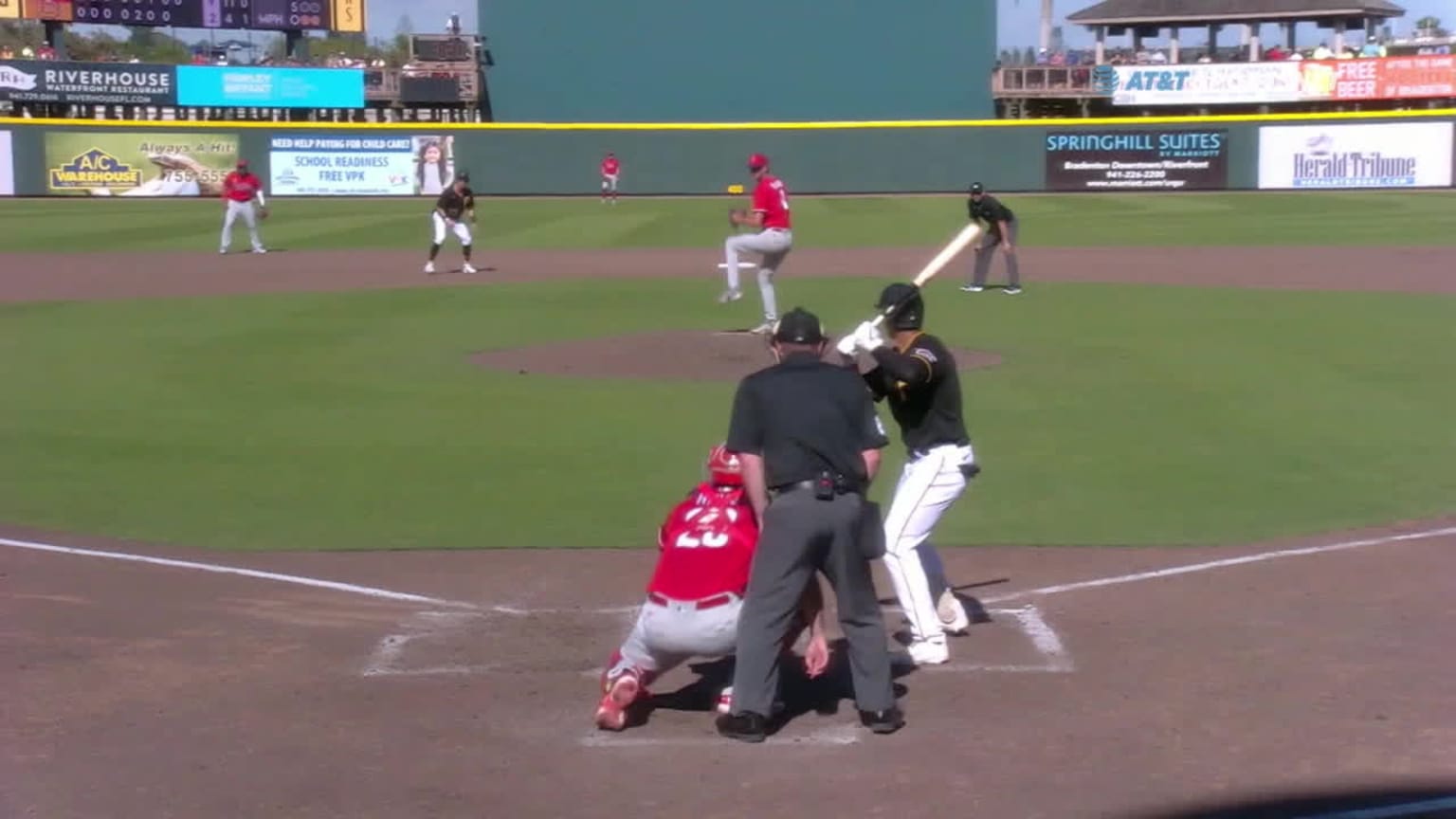 Cal Mitchell hits RBI single to center field | 02/27/2023 | Pittsburgh ...