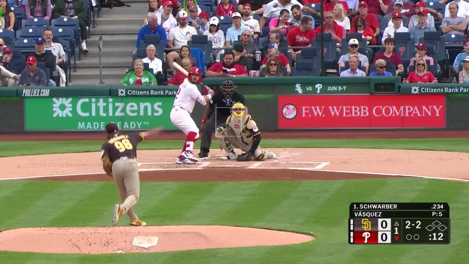 Randy Vásquez strikes out Kyle Schwarber | 06/02/2026 | MLB.com