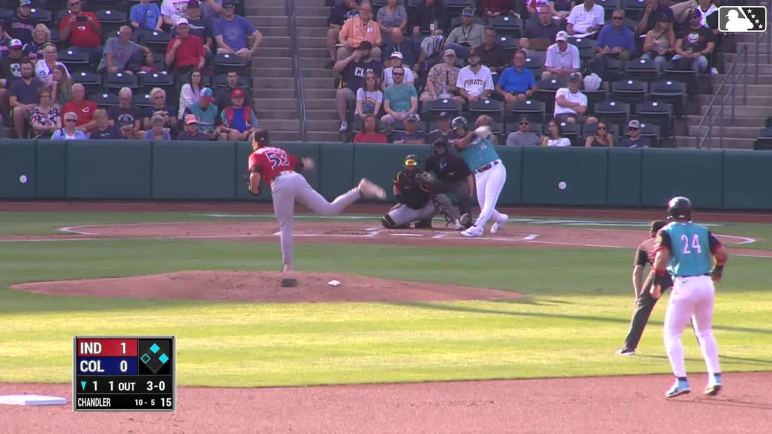 Gabriel Arias hits a 459 foot homer | 08/22/2024 | Cleveland Guardians