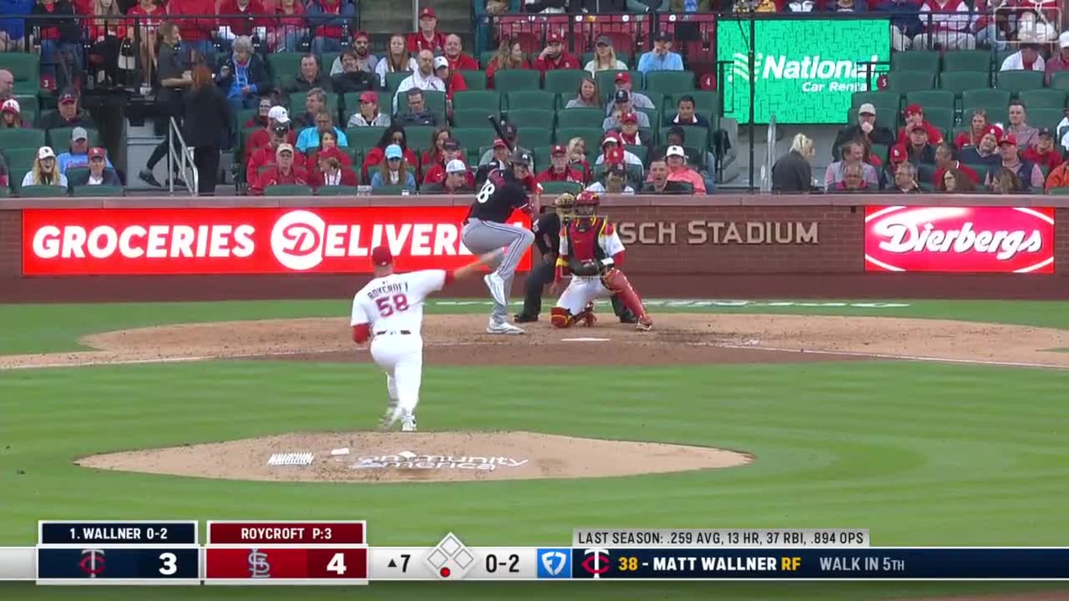 Chris Roycroft fans Matt Wallner | 03/27/2025 | St. Louis Cardinals