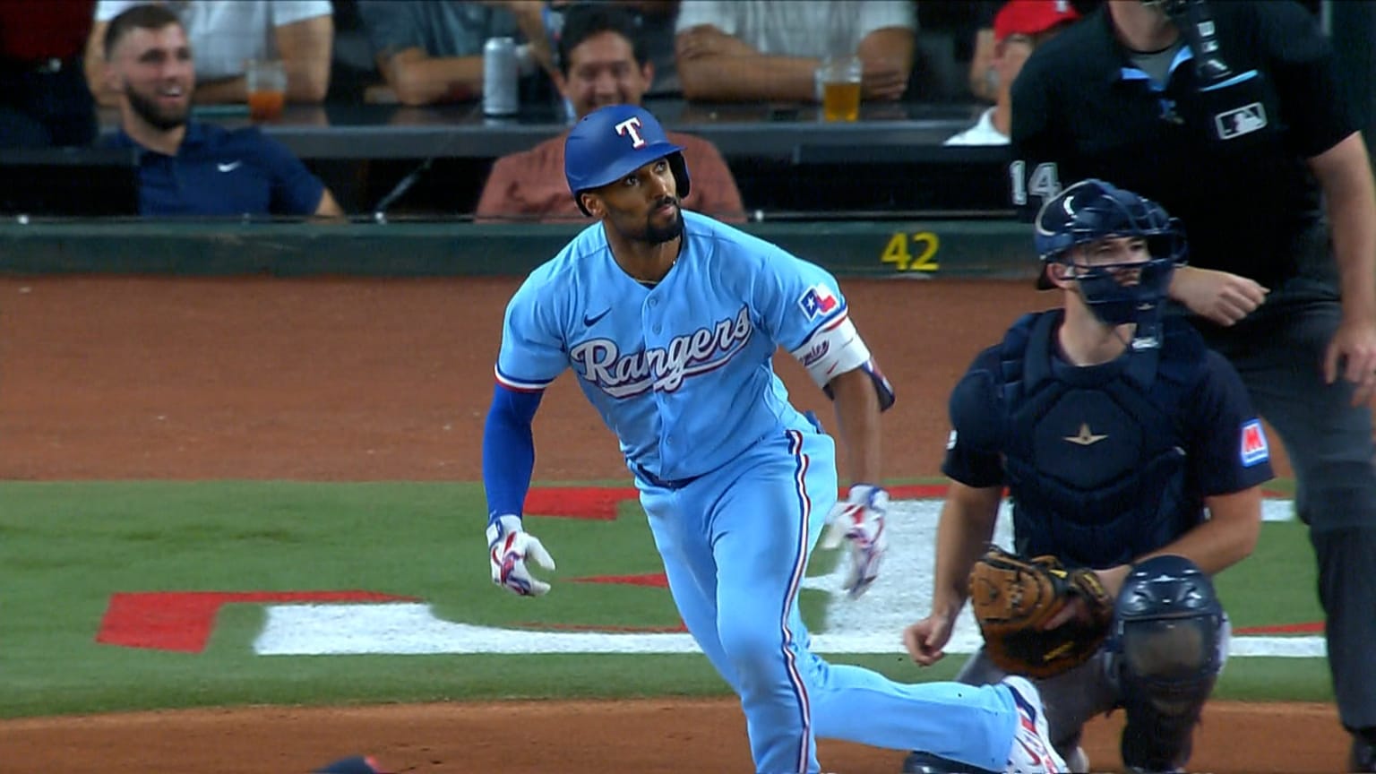 Marcus Semien pulls a solo homer to tie it in the 1st | 07/16/2023 ...