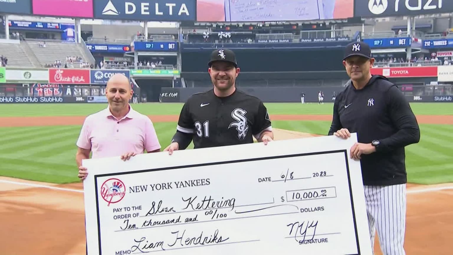 Yankees donate to Liam Hendriks' charity | 06/08/2023 | Chicago White Sox