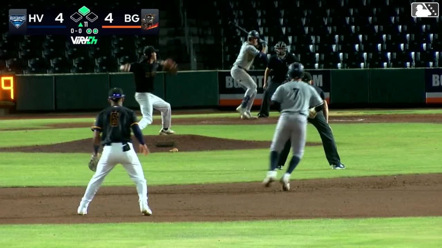 Kaeden Kent singles on a line drive to right fielder Marshall Toole ...