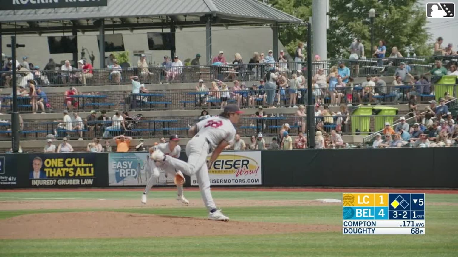 Brandon Compton singles on a line drive to right fielder Jace ...