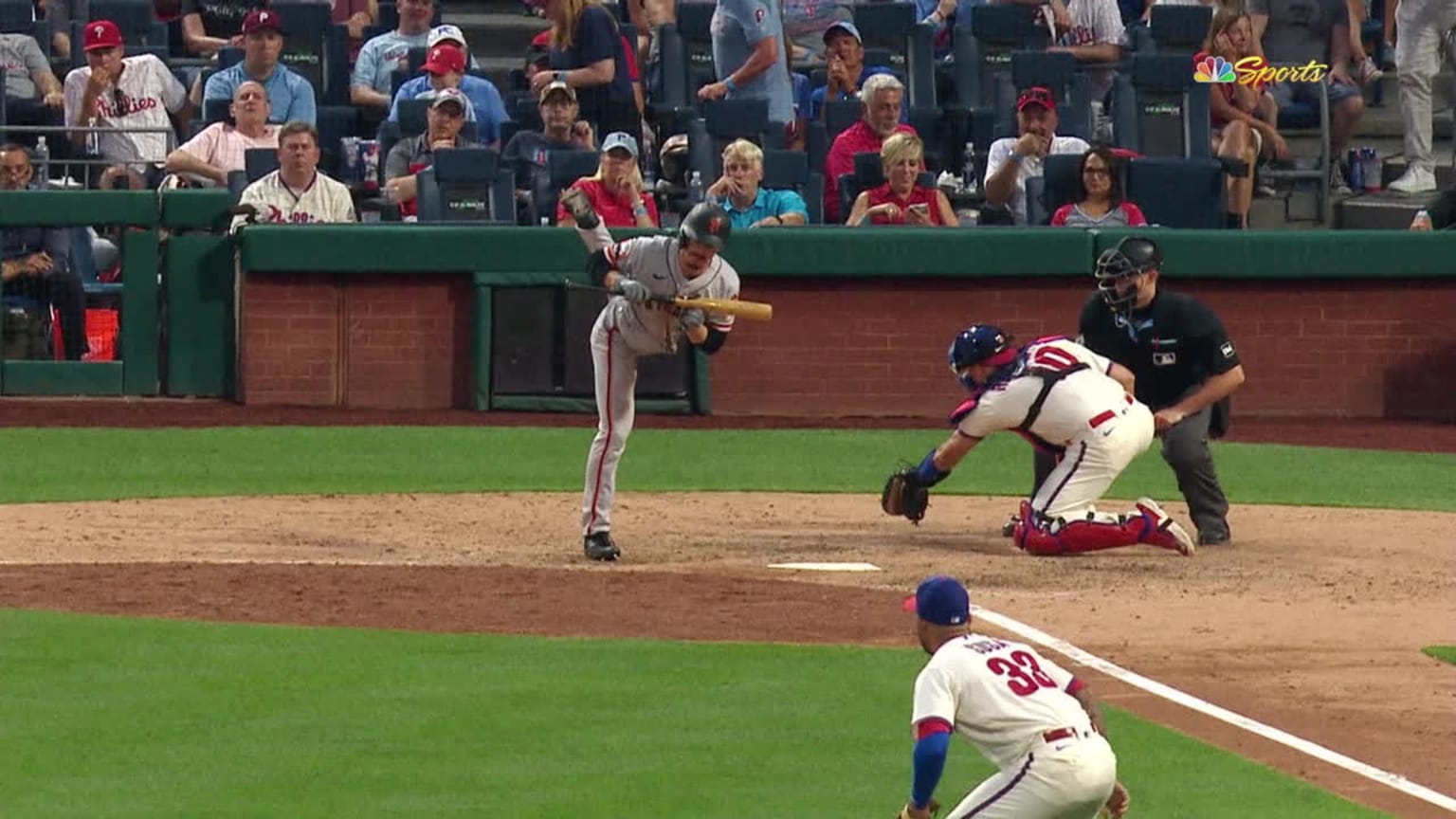 Wade Meckler is hit by a pitch after review | 08/23/2023 | San Francisco Giants