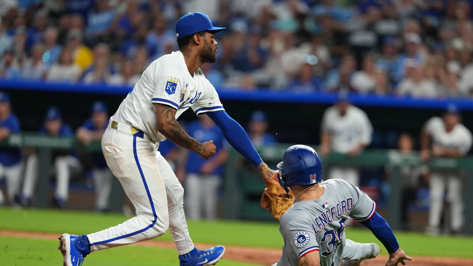Bobby Witt Jr. nabs Langford at home | 08/20/2025 | Kansas City Royals