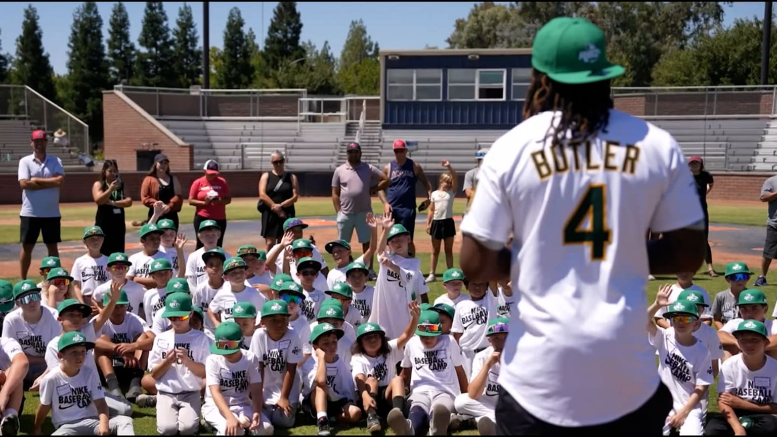 Lawrence Butler visits Nike RBI Baseball Camp | 07/09/2025 | Athletics