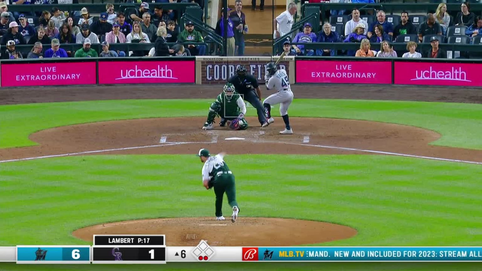 Jonathan Davis homers to right field in the 6th | 05/24/2023 | Miami ...