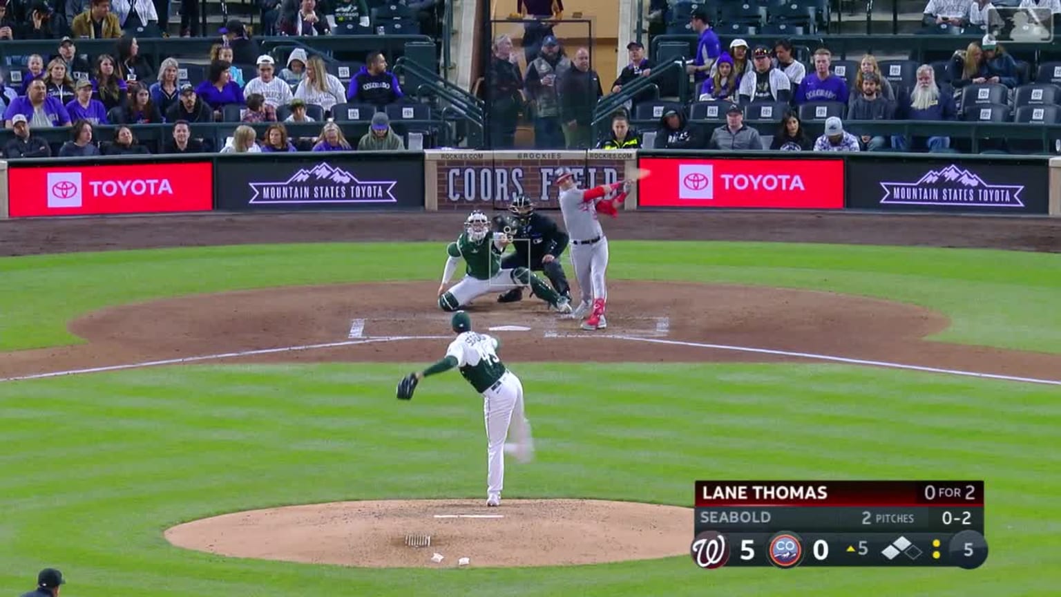Connor Seabold fans Lane Thomas to end the 5th inning | 04/08/2023 ...