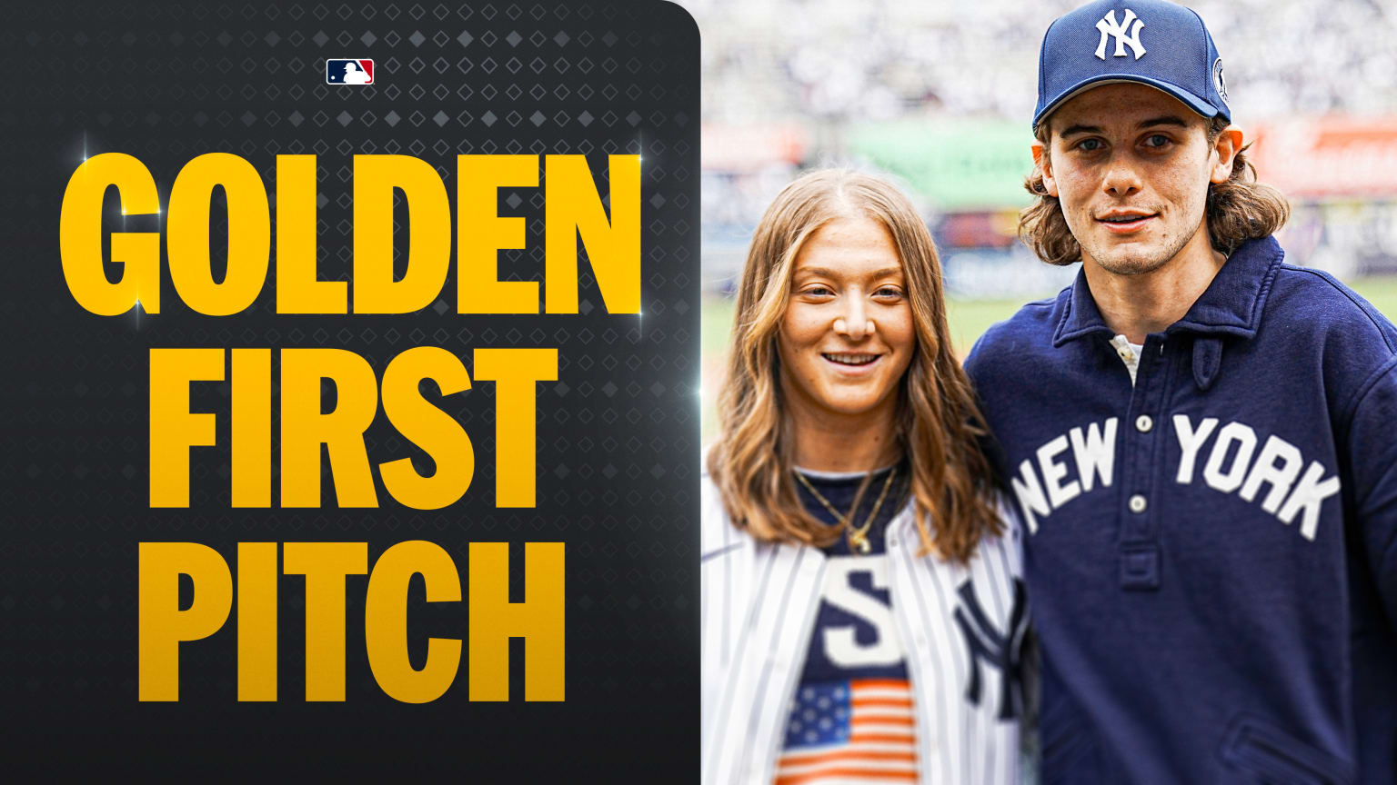 Jack Hughes, Aerin Frankel toss out the first pitch | 04/03/2026 | New ...