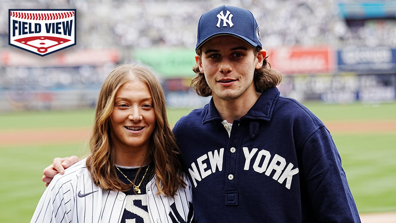 Field View: Jack Hughes and Aerin Frankel first pitch | 04/03/2026 ...