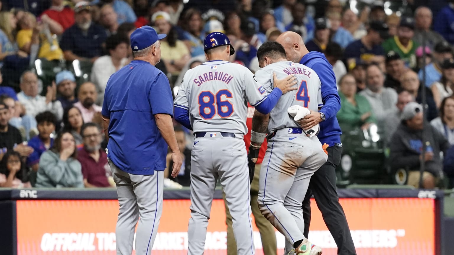 Francisco Alvarez exits with apparent back injury | 09/27/2024 | New ...