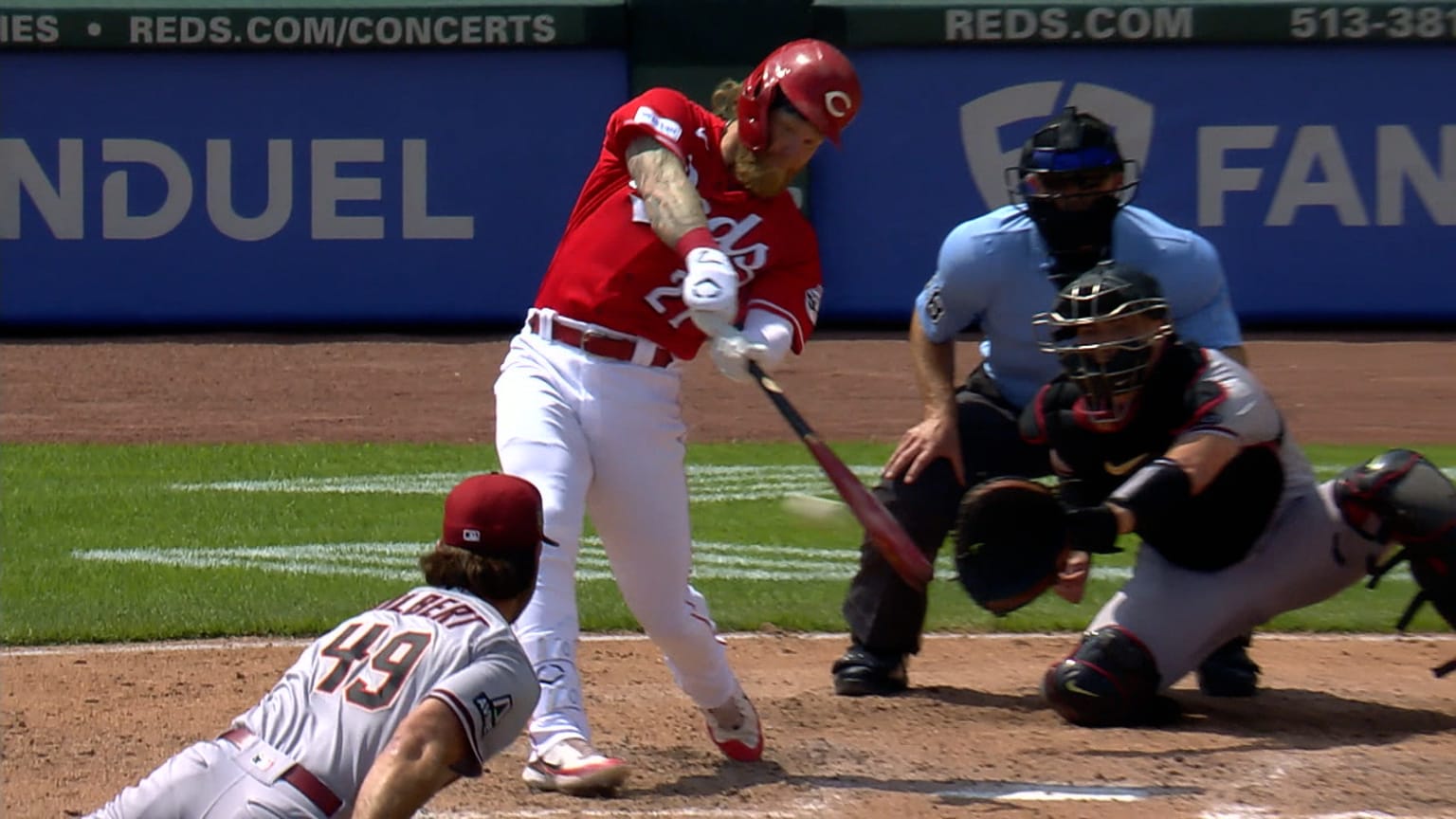 Jake Fraley remolca a Spencer Steer con doble | 23/07/2023 | Los Reds ...