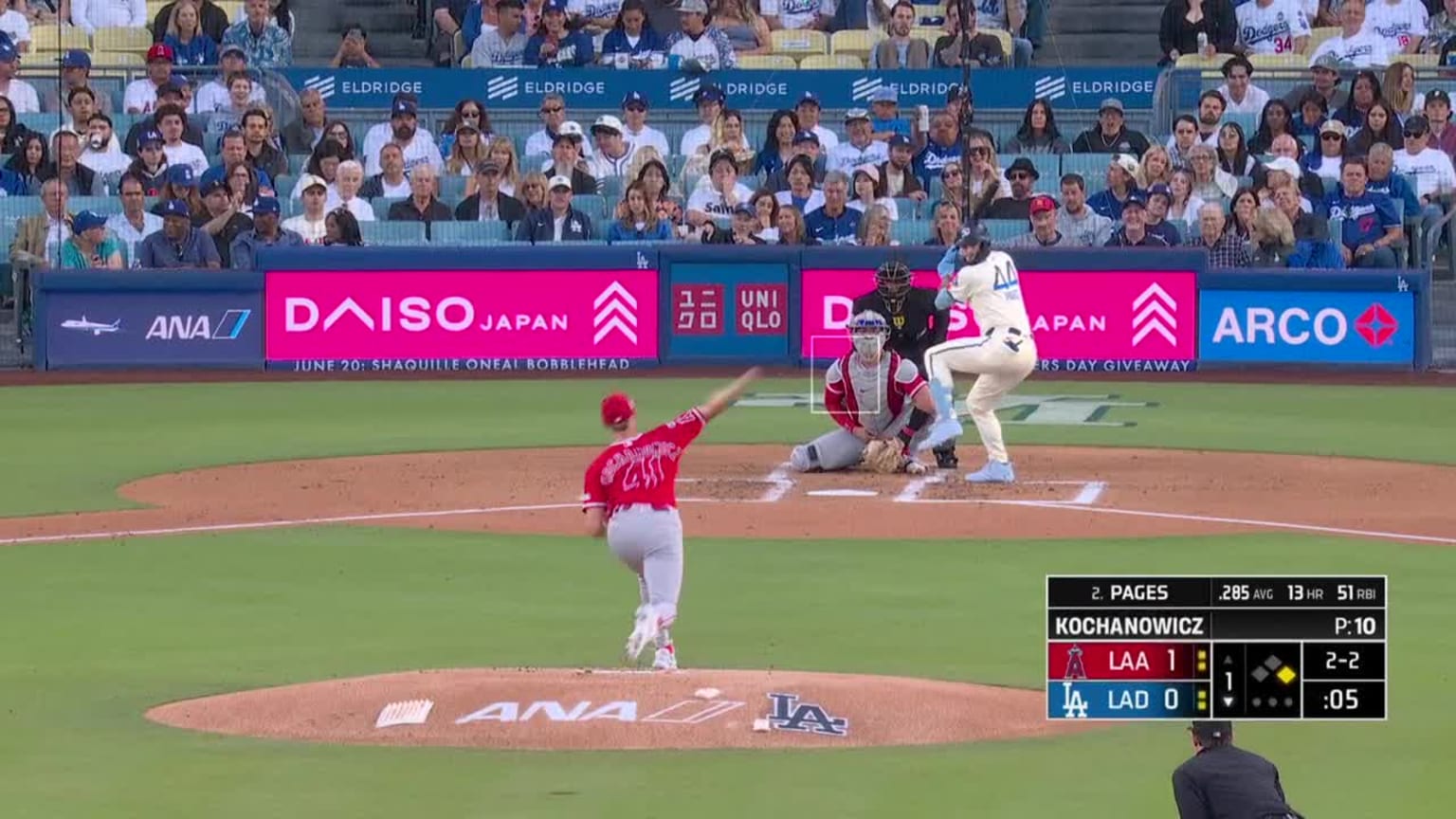 Andy Pages homers (14) on a fly ball to left field. Shohei Ohtani ...