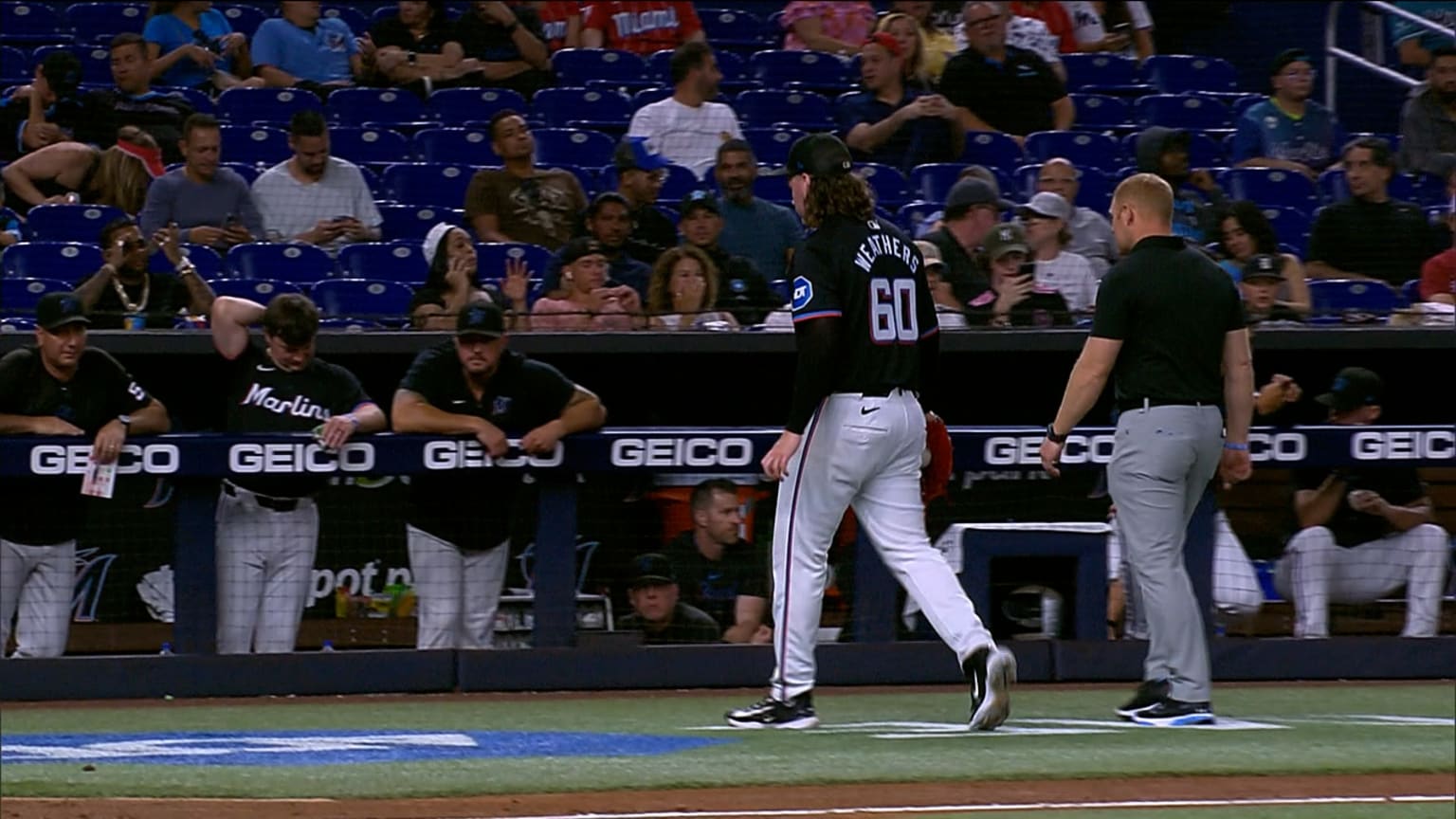 Ryan Weathers exits game | 06/07/2024 | Miami Marlins