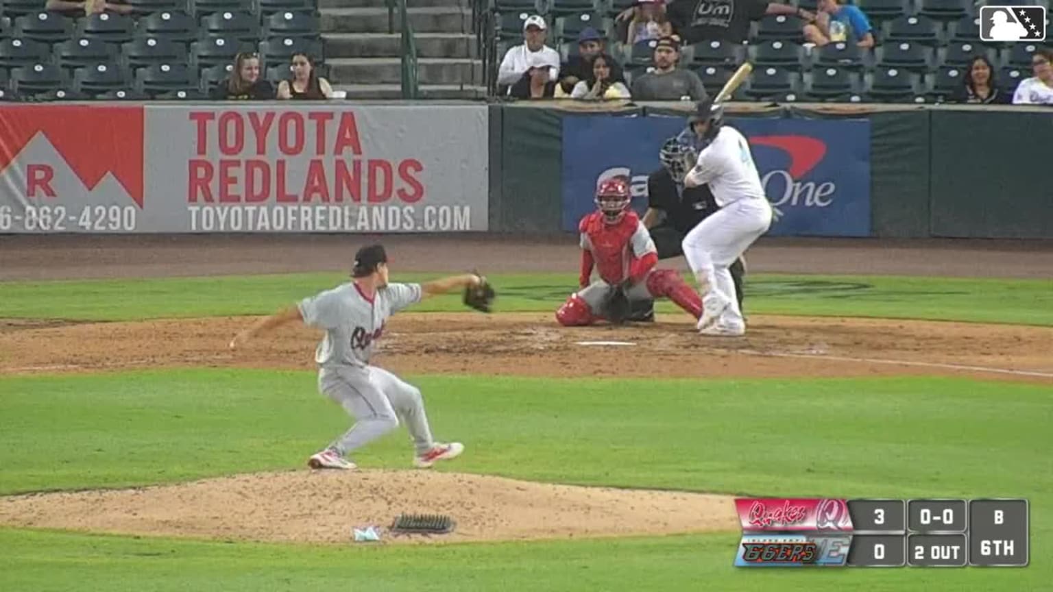 Korbyn Dickerson singles on a ground ball to shortstop Kendrey Maduro ...