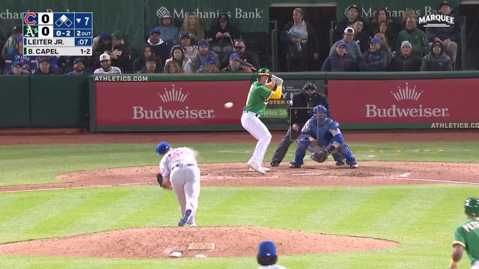 Conner Capel strikes out swinging. | 04/18/2023 | Chicago Cubs