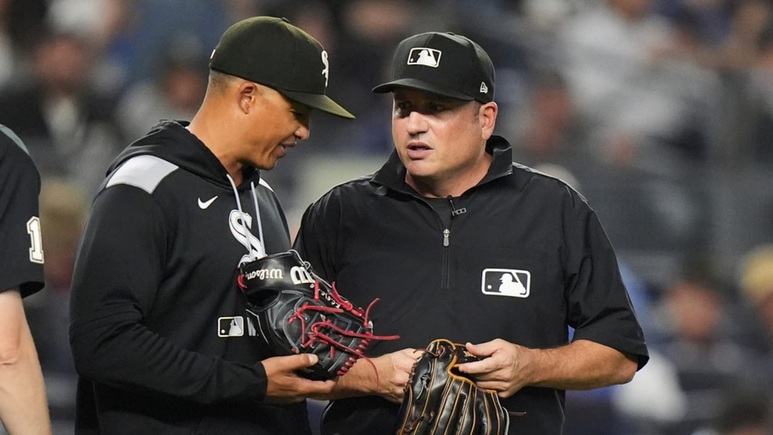 Umpire confiscates Tyler Gilbert's glove | 09/25/2025 | MLB.com