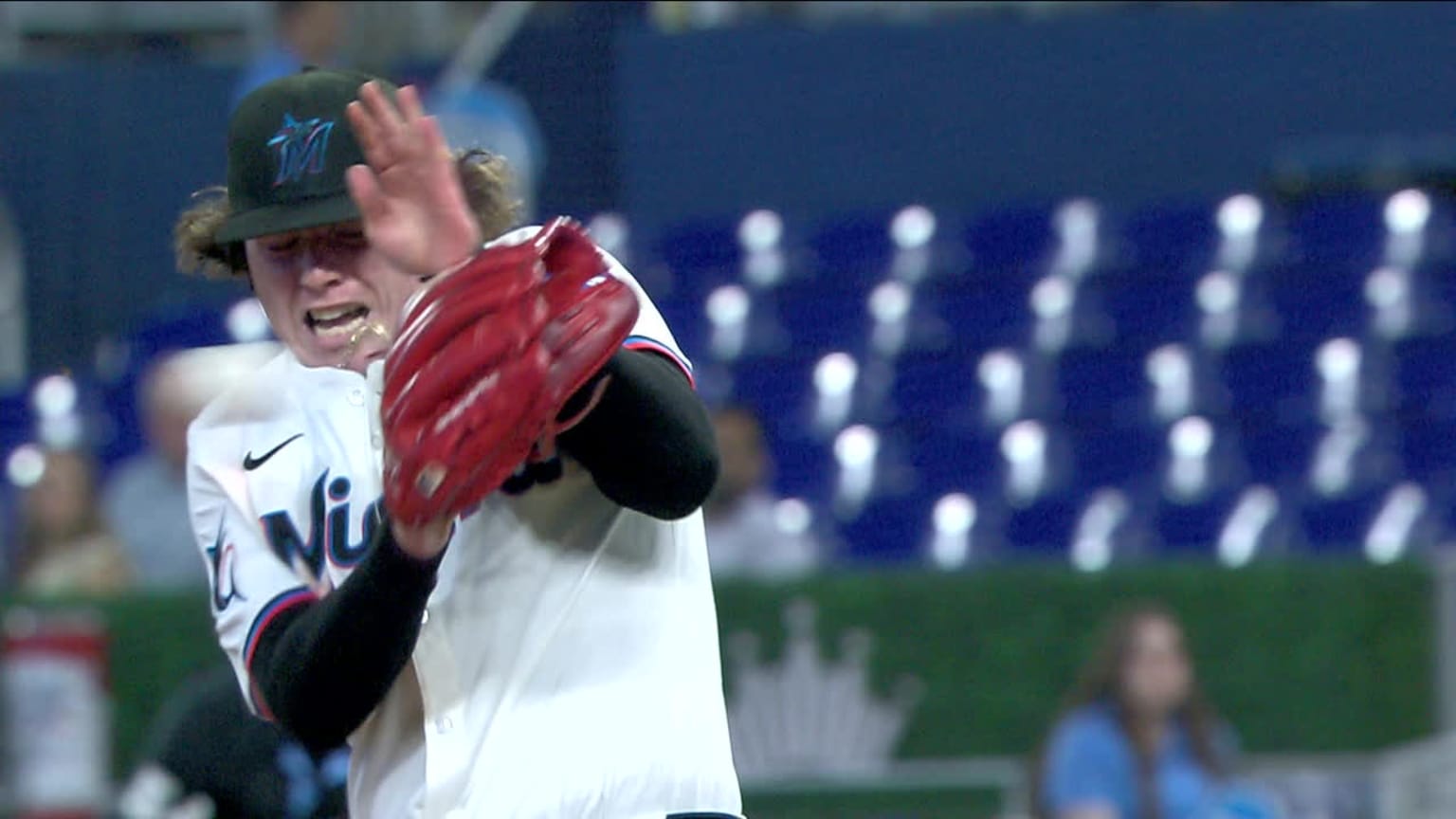 Ryan Weathers nicked by comebacker | 05/20/2025 | Miami Marlins