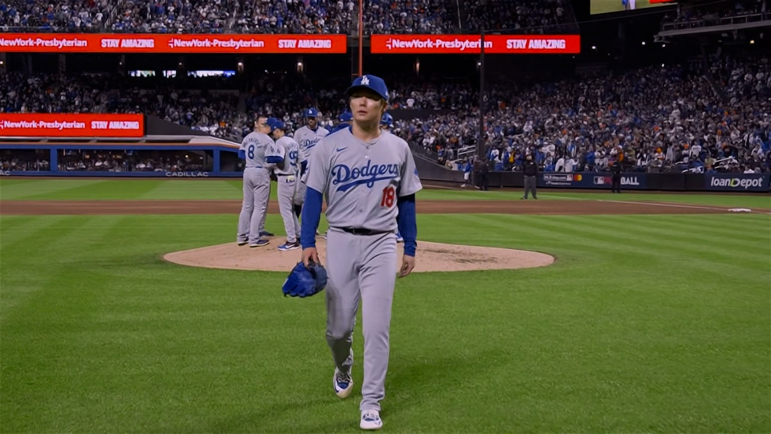 Yoshinobu Yamamoto poncha a 8 ante los Mets | 17/10/2024 | Los Dodgers de Los Angeles