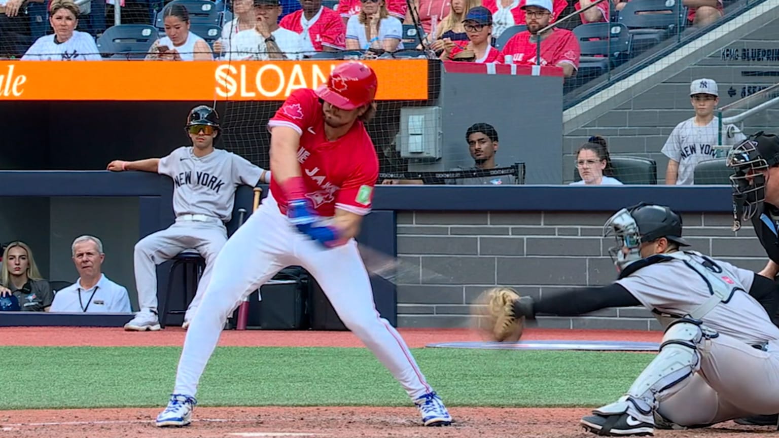 Addison Barger to first on an overturned call | 07/01/2025 | San ...