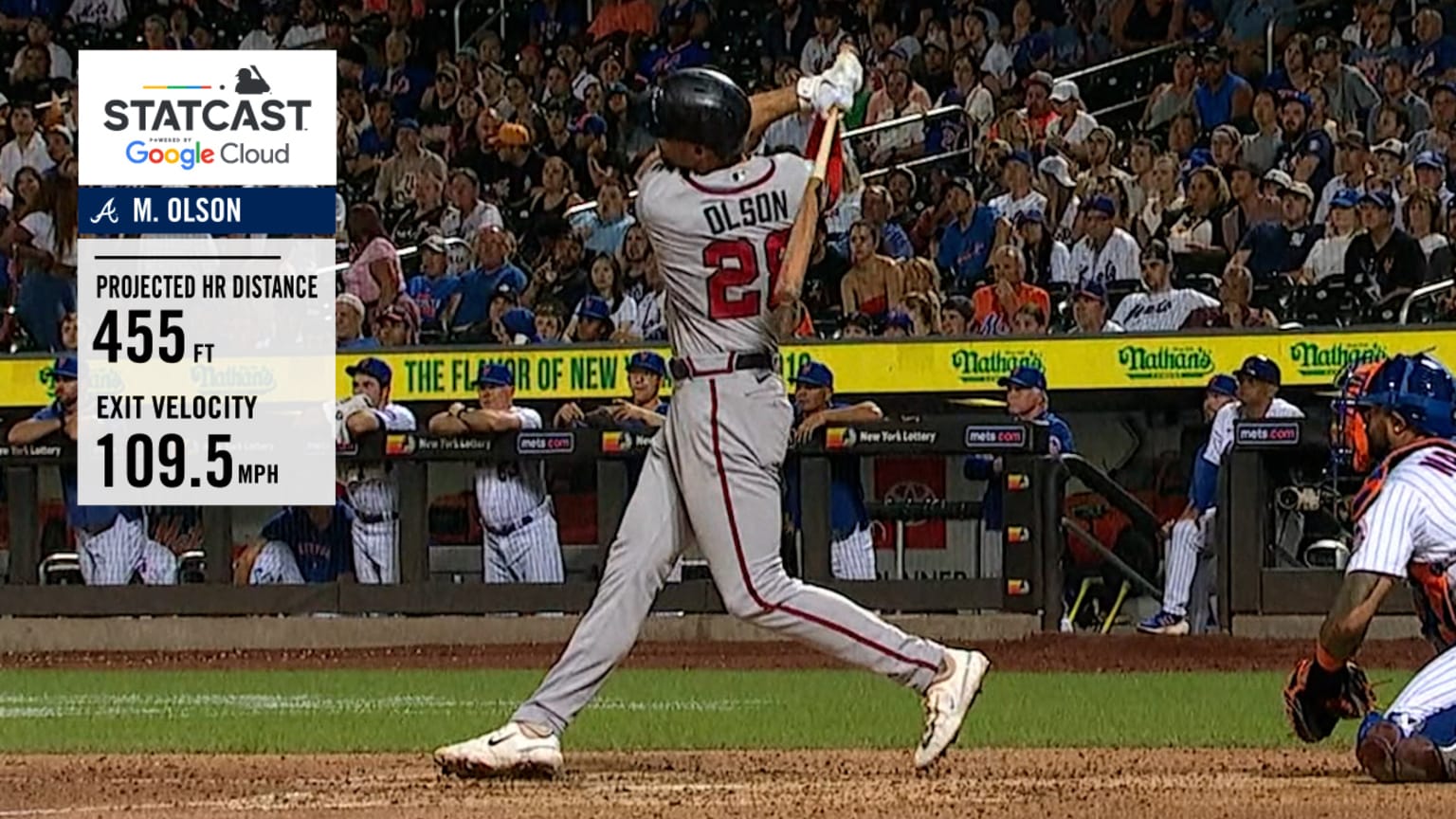 Matt Olson launches a 455-foot home run at 109.5 mph | 08/13/2023 | Atlanta Braves