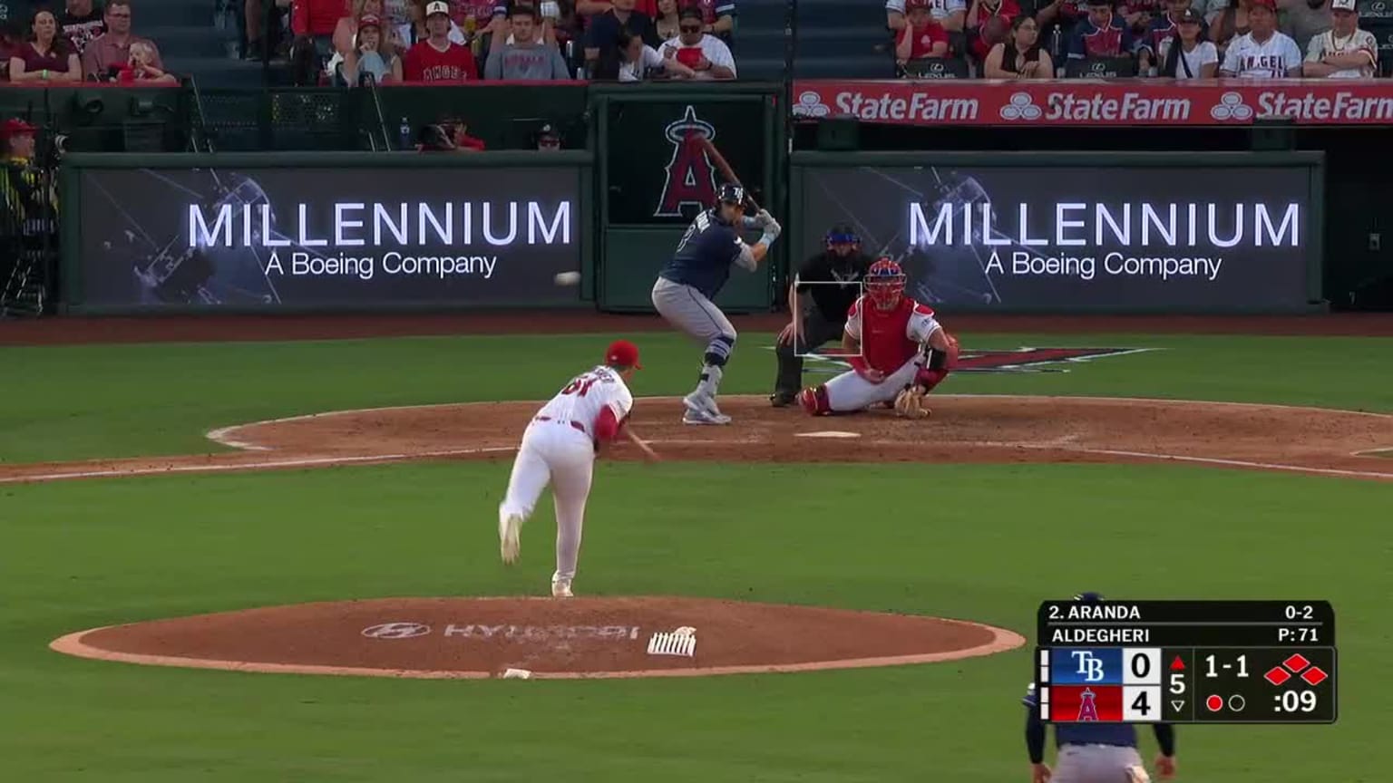Sam Aldegheri In play, run(s) to Jonathan Aranda | 06/12/2026 | MLB.com