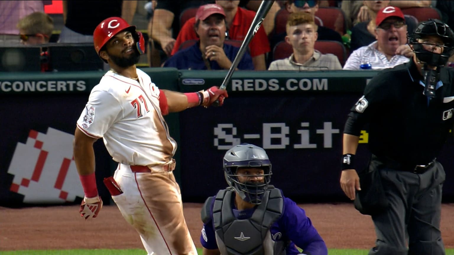 Data Viz: Rece Hinds' first career homer | 07/08/2024 | Cincinnati Reds