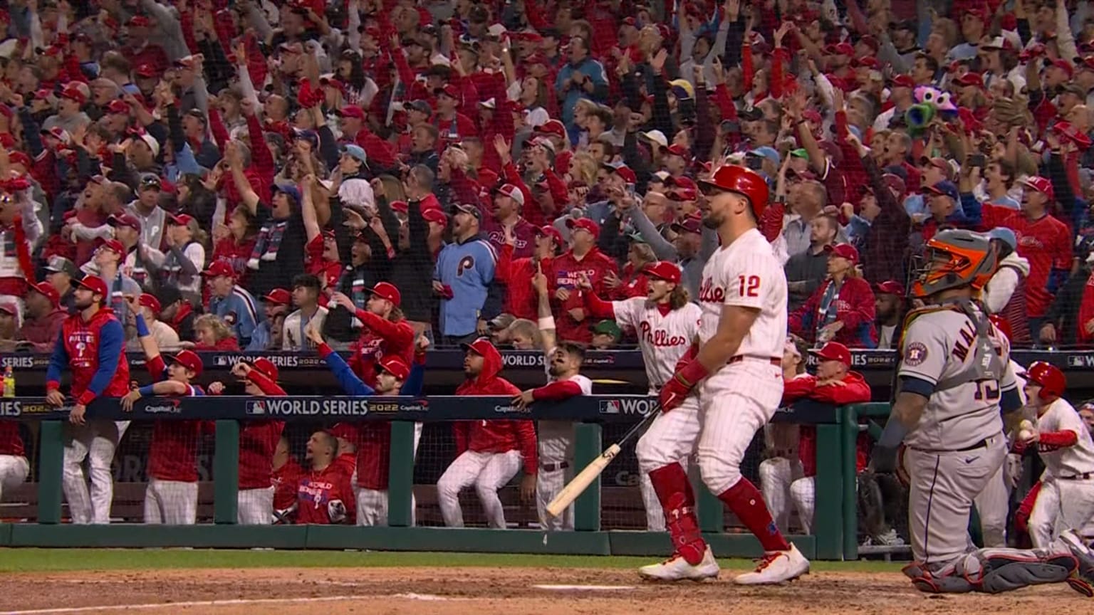 Kyle Schwarber slugs a two-run homer to center field | 11/01/2022 | MLB.com