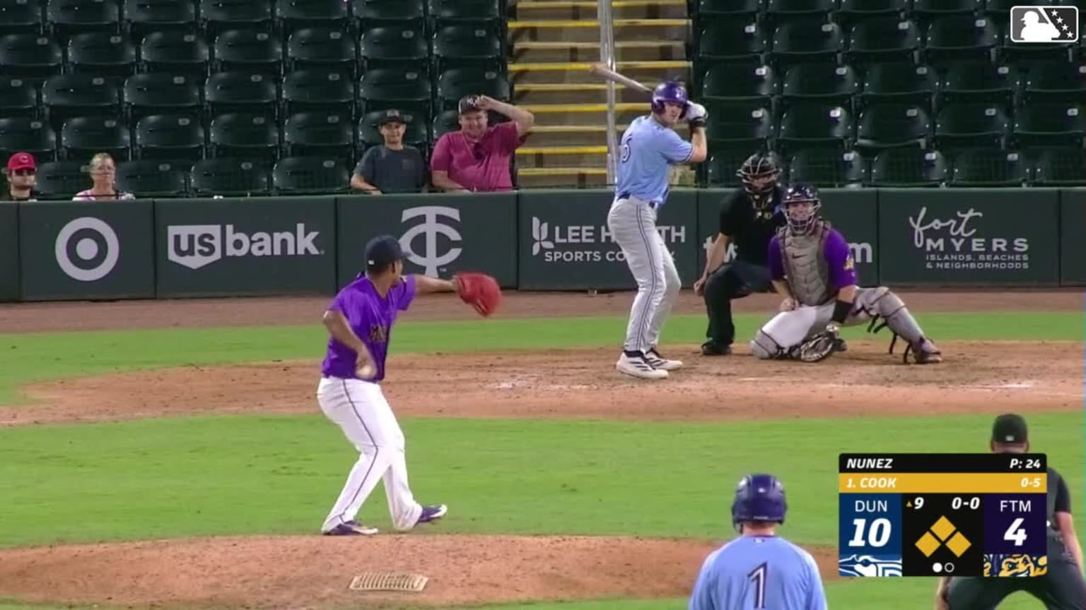 Jake Cook hits a grand slam (1) to right field. Juan Rosas scores. Owen ...