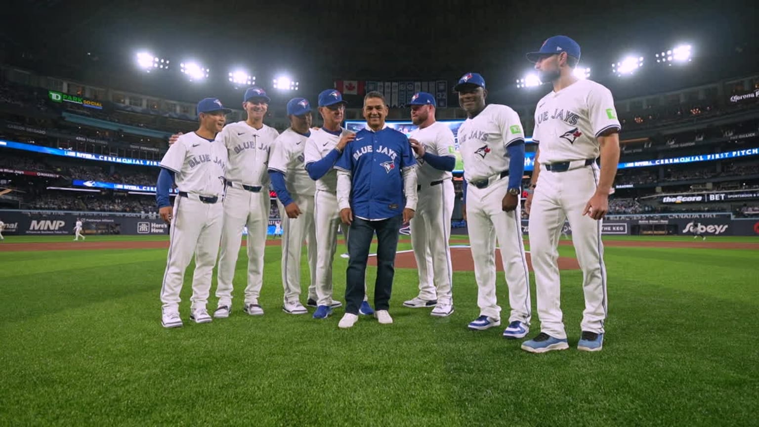 Luis Rivera throws ceremonial first pitch | 04/08/2024 | MLB.com