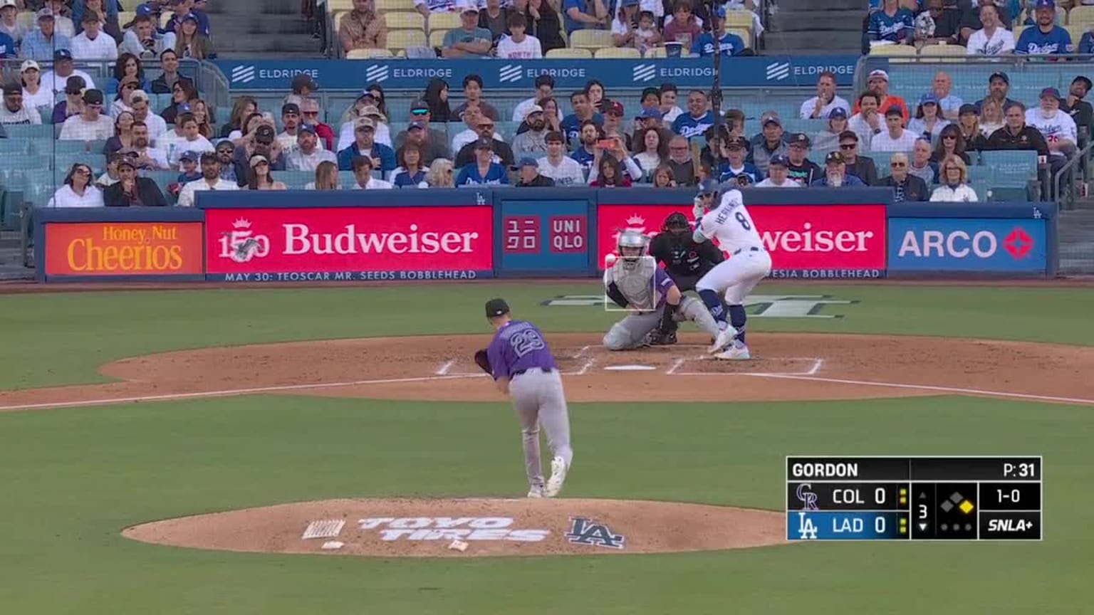 Tanner Gordon In play, run(s) to Enrique Hernández | 05/25/2026 | MLB.com