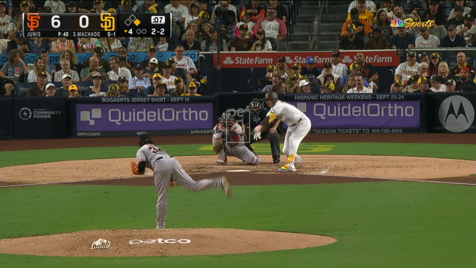 Junis fans Machado for the first out in the 4th | 08/31/2023 | San Francisco Giants