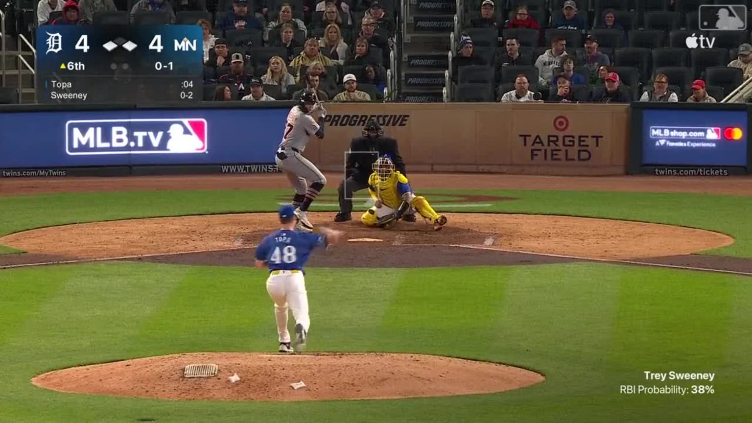 Trey Sweeney's RBI force out | 04/11/2025 | MLB.com