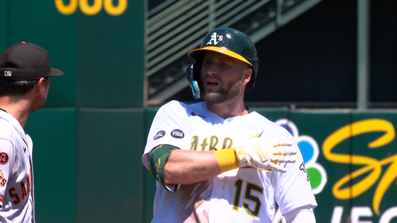 Seth Brown skies a triple to center, scoring Gelof | 08/06/2023 | Athletics