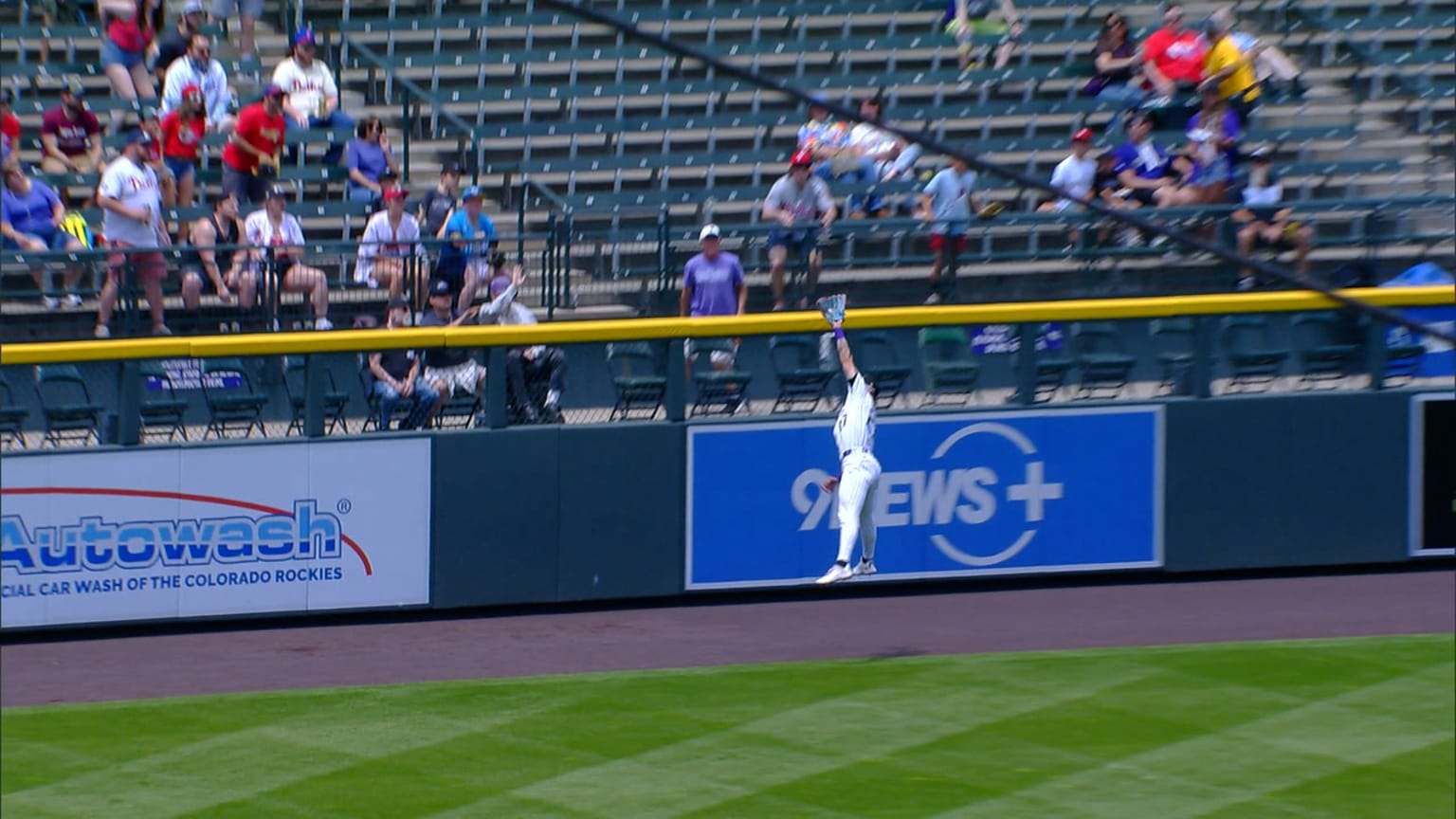Jordan Beck's leaping catch starts double play | 05/22/2025 | Colorado ...