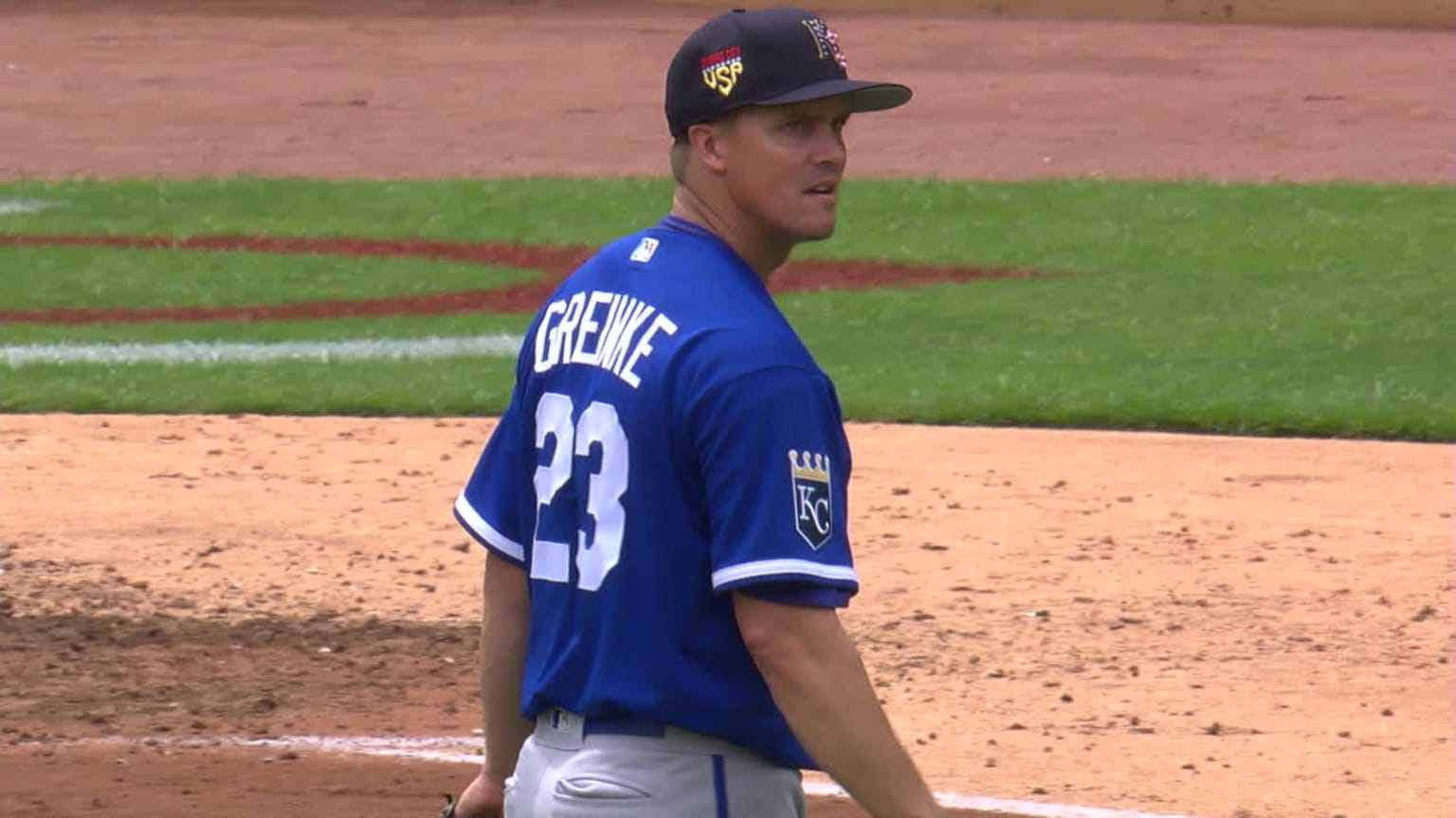 Zack Greinke exits with right shoulder discomfort | 07/04/2023 | Kansas ...