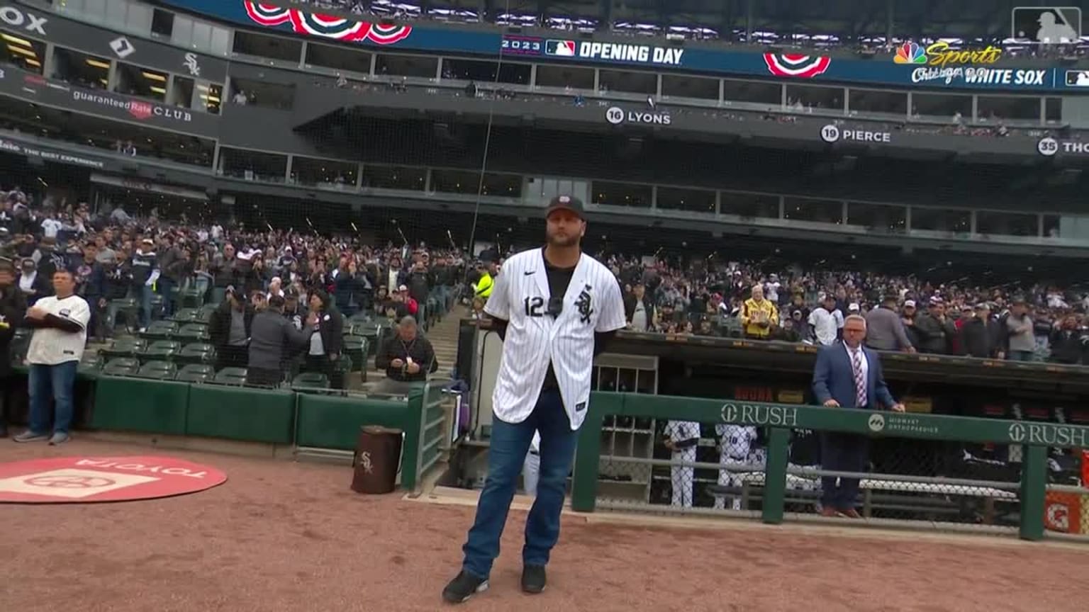 Pierzynski throws out the first pitch for Sox opener | 04/03/2023 ...
