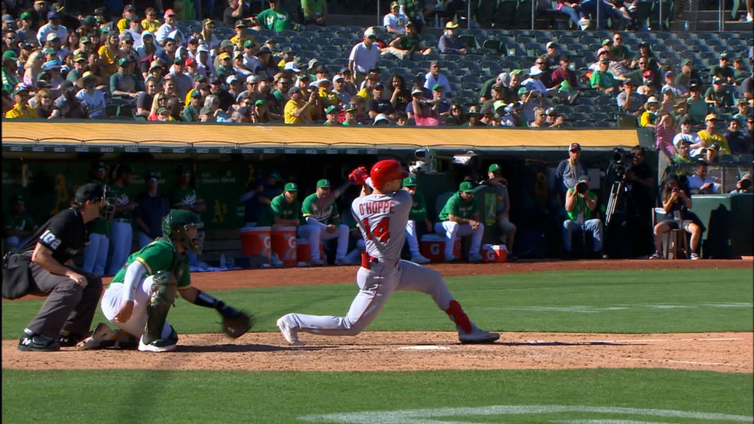 Logan O'Hoppe singles to left field to score Jo Adell | 10/05/2022 ...