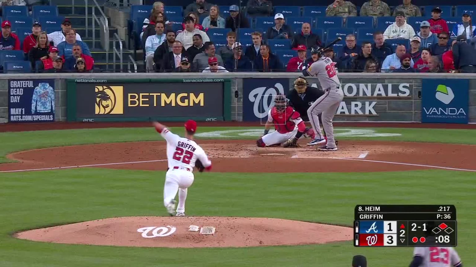 Jonah Heim grounds out, pitcher Foster Griffin to second baseman Nasim ...