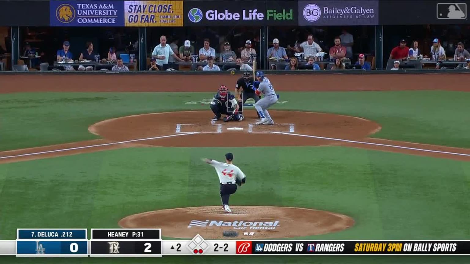 Andrew Heaney strikes out Jonny Deluca | 07/21/2023 | Texas Rangers