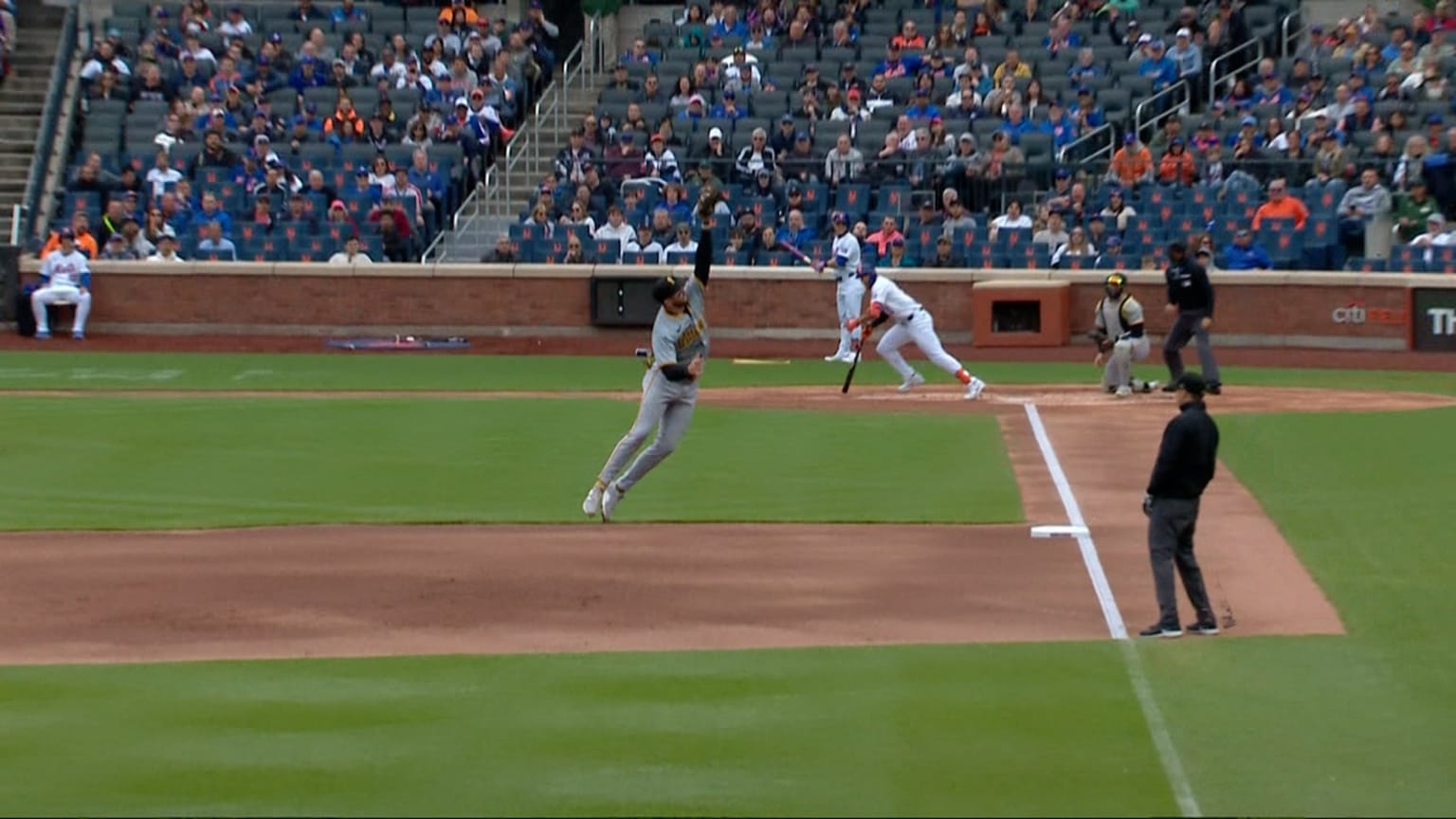 Jared Triolo makes a leaping catch | 04/17/2024 | Pittsburgh Pirates