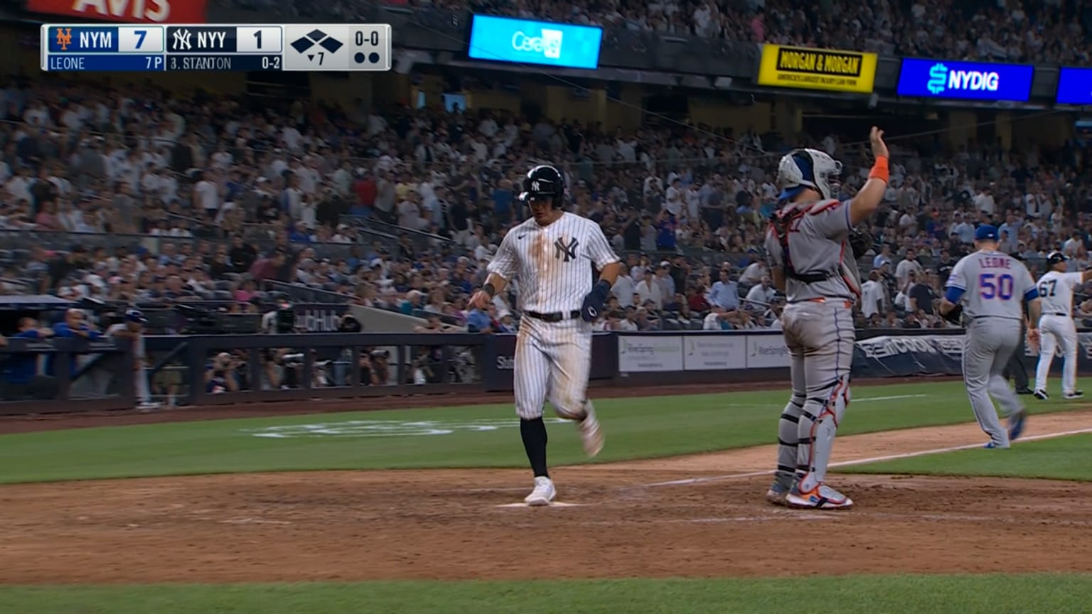 Giancarlo Stanton plates Volpe with a sacrifice fly | 07/25/2023 | New ...
