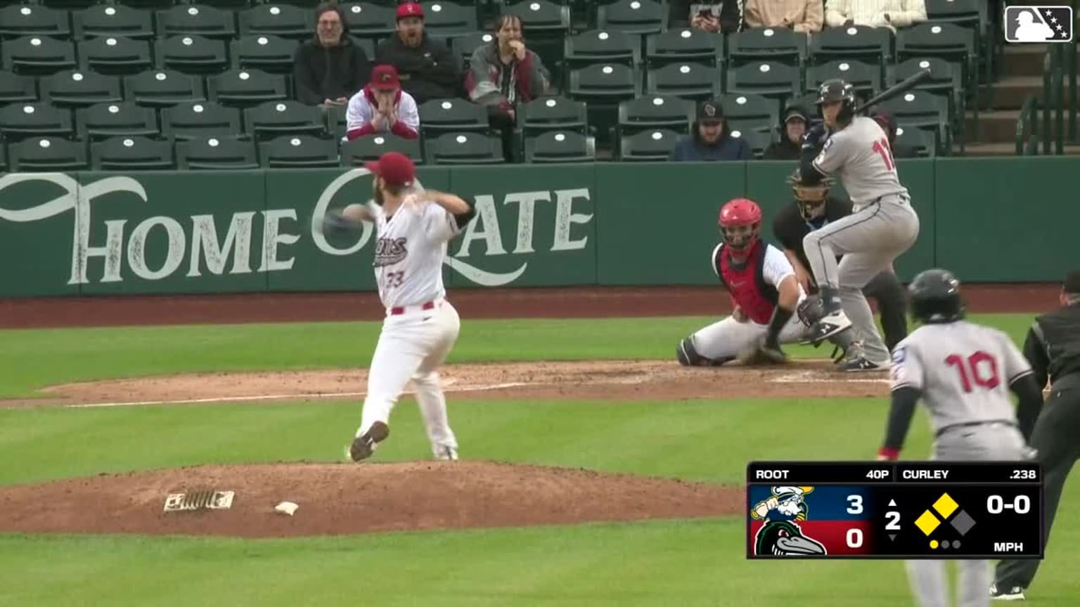 Dean Curley singles on a line drive to left fielder Charles Davalan ...