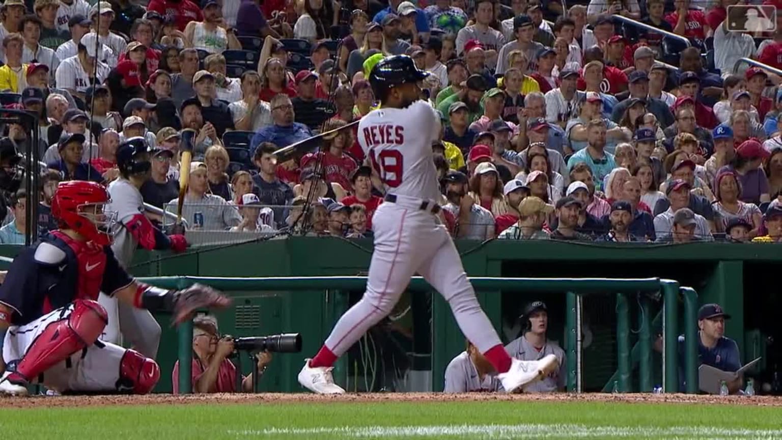 Reyes tags a two-run game-tying homer in the 8th | 08/16/2023 | Boston ...