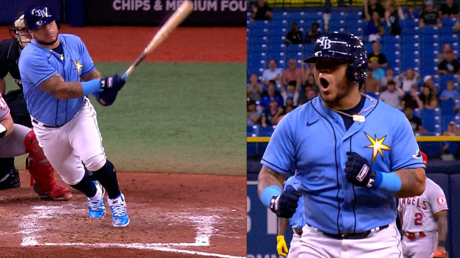 Harold Ramírez hits an RBI single to left field | 08/23/2022 | Tampa ...