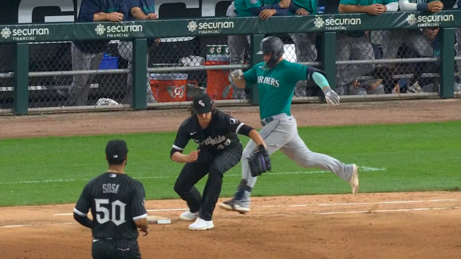 Ty France beats out a double play after review | 08/21/2023 | Seattle ...