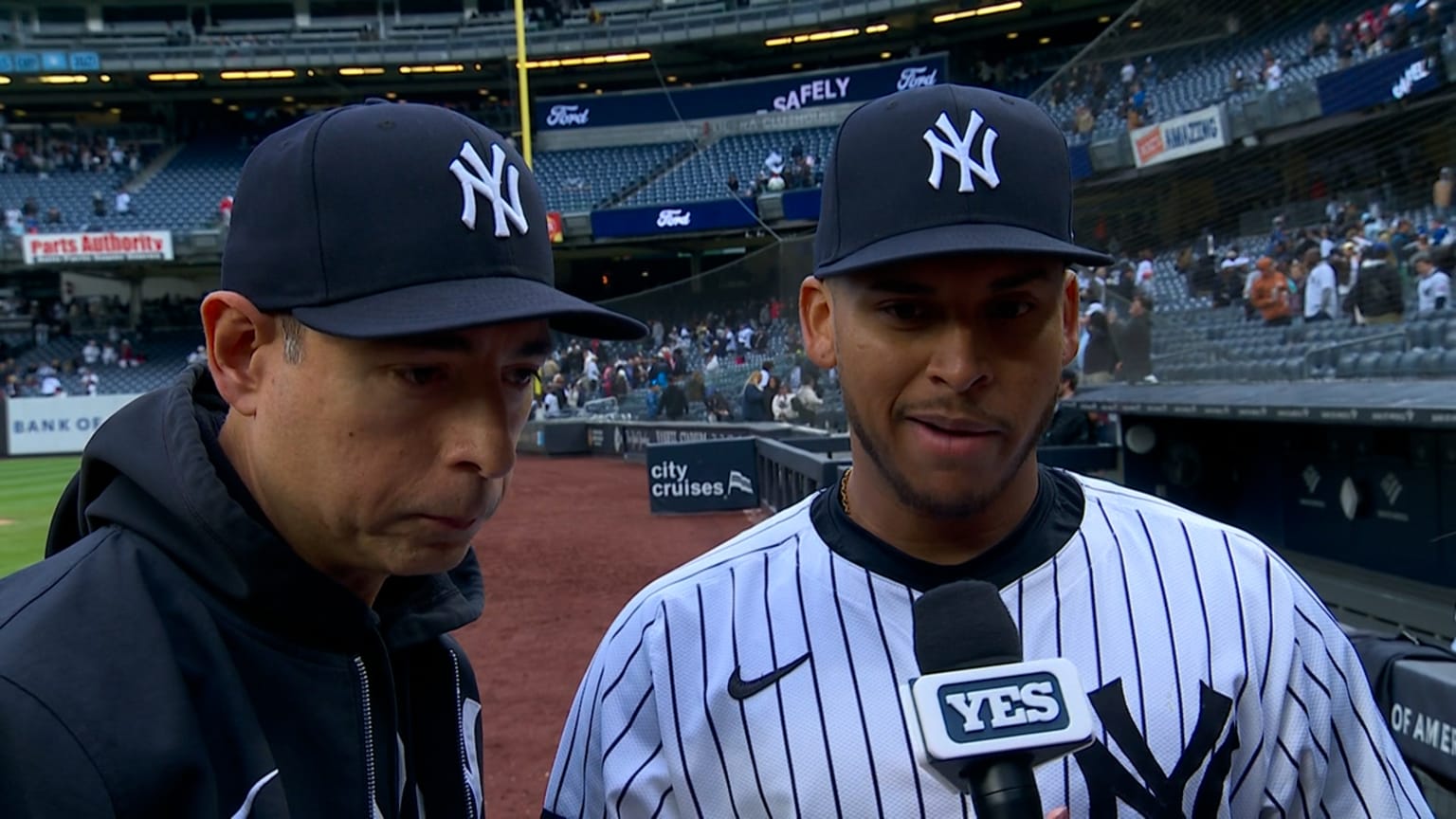 Jorbit Vivas talks first career homer | 05/22/2025 | New York Yankees
