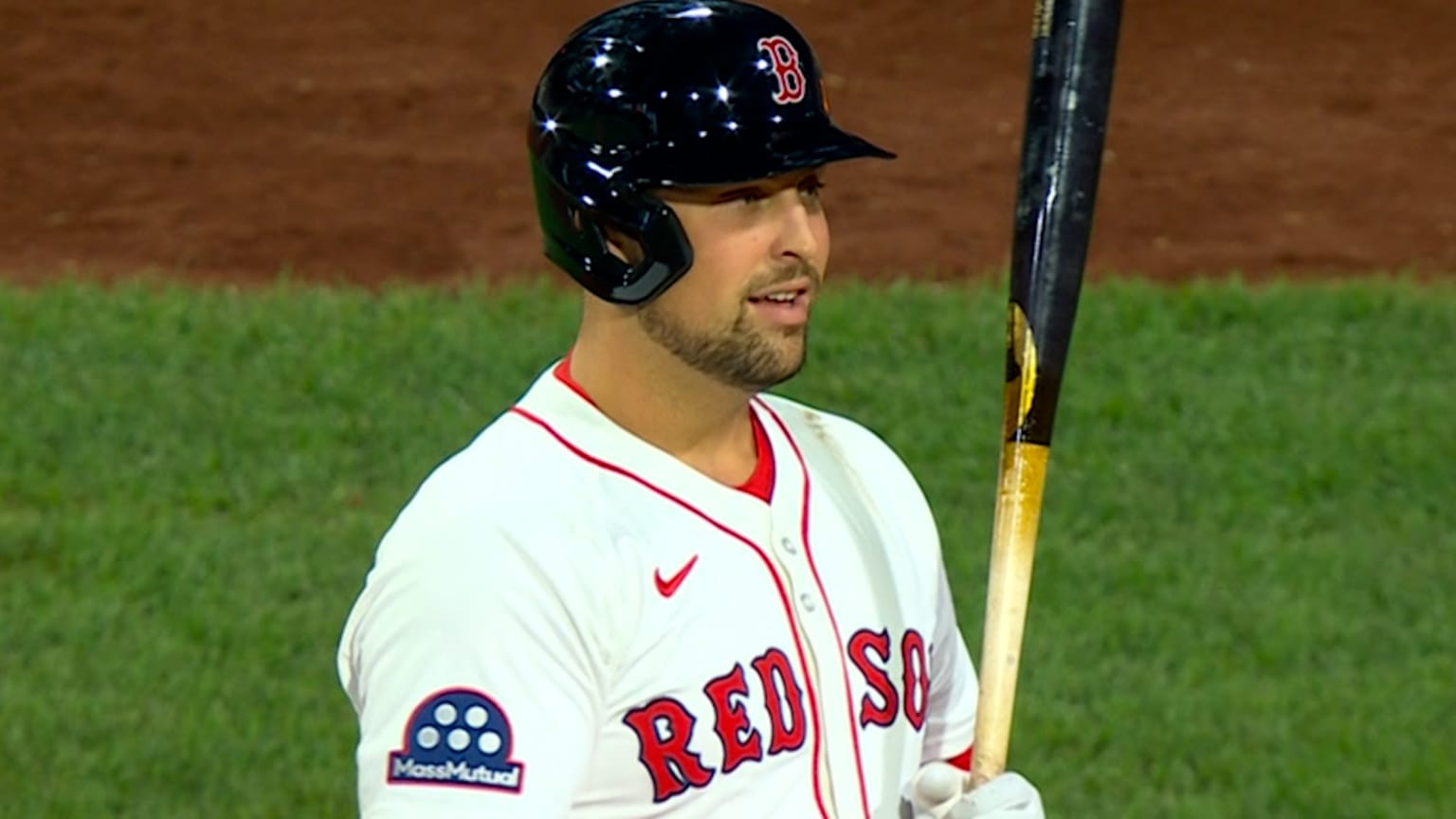 Nathaniel Lowe draws walk in first Red Sox at-bat | 08/18/2025 | Boston ...