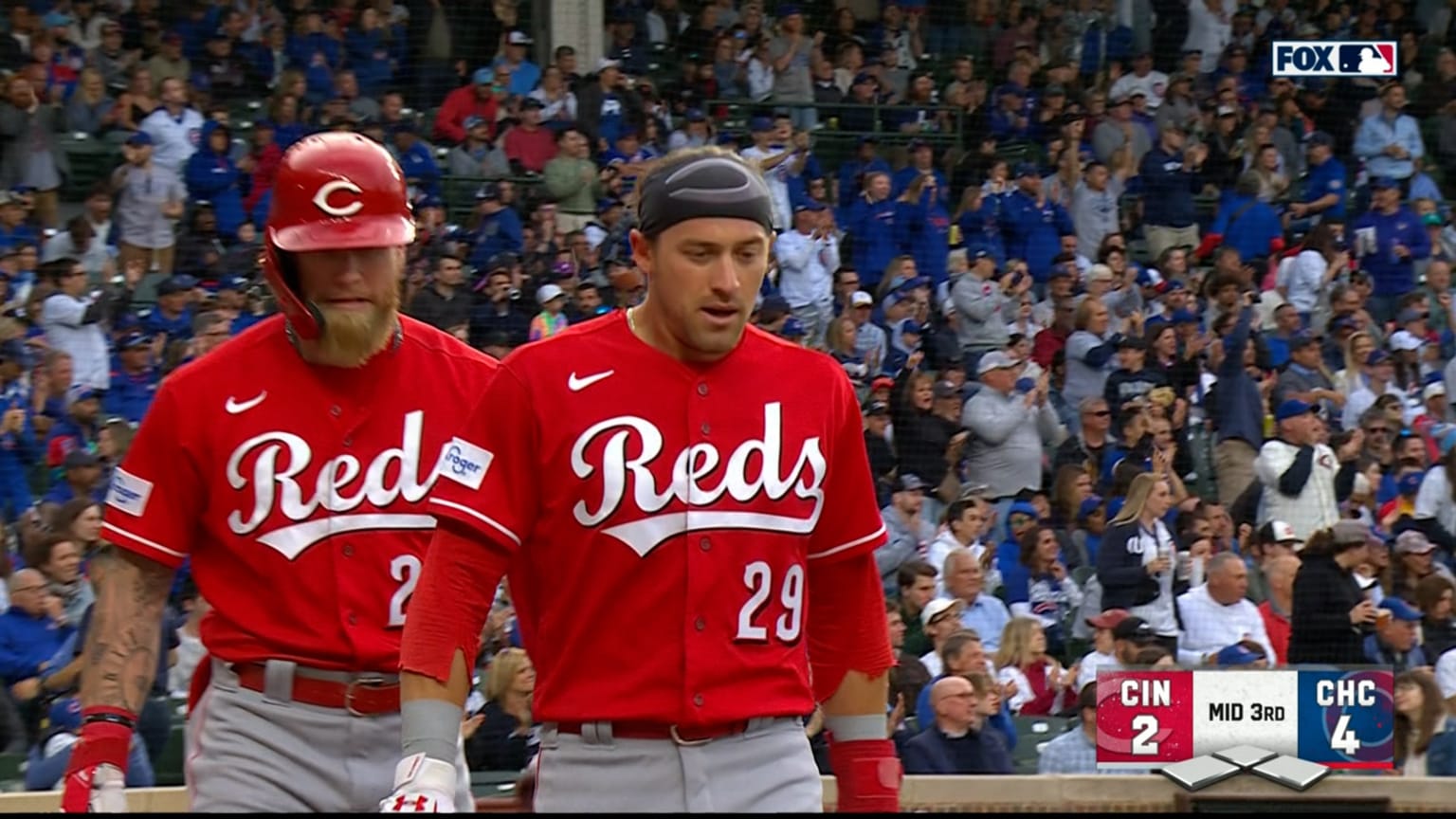 Jonathan India drives an RBI single in the 3rd inning | 05/27/2023 ...